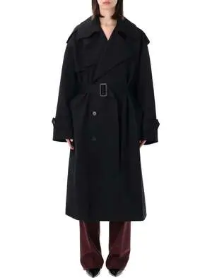 THE FRANKIE SHOP Timeless Tailored Trench Jacket - Black