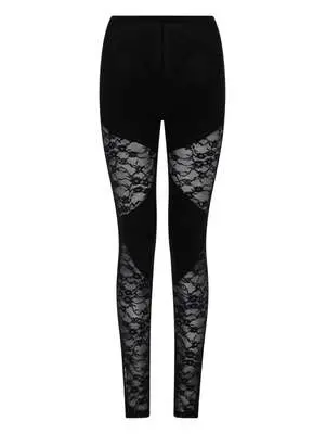 Nina Ricci Lace Inset Trousers - Black