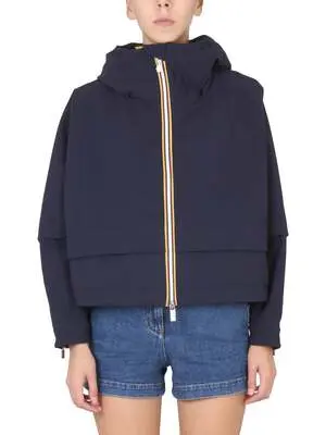 K-WAY Hooded Zip-up Windbreaker With Logo