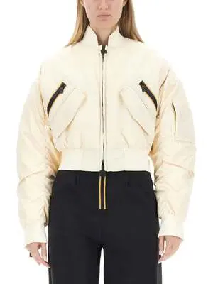 K-WAY Cropped Thermo Shiny Twill Jacket - Beige
