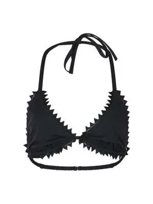 Jacquemus Triangle Bikini Top With Braided Edge - Black