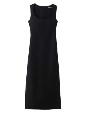 Jacquemus Linen & Viscose Blend Tablier Dress - Black