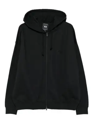 Y3 Brushed Terry Zip Hoodie - Black