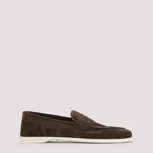 John Lobb Pace Suede Oval Flexi Loafers For - Brown