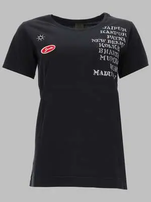 Mr & Mrs Italy Stamp Design" T-shirt - Black