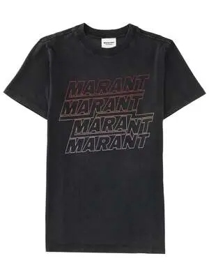 MARANT ETOILE Marant" Graphic Cotton T-shirt Dress - Black