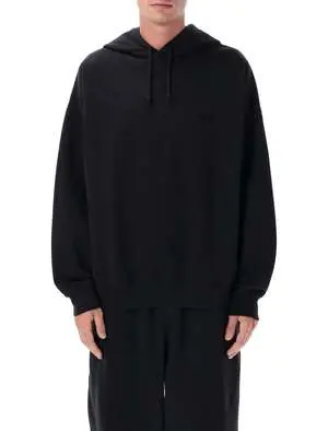 Y3 Oversized Terry Hoodie With Drawstring And Side Pockets - Black