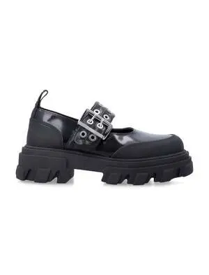 GANNI Oleatex Cleated Ballerina Mary Janes