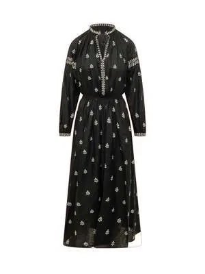Isabel Marant Étoile Embroidered Silk Midi Dress