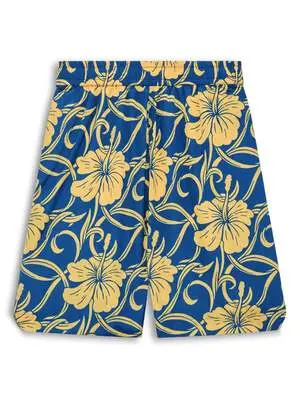 Drole De Monsieur All-over Hibiscus Print Swim Shorts - Blue