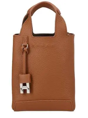 Hogan Mini Shopping Bag In Calfskin - Brown