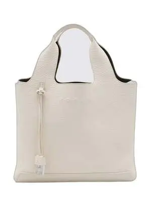 Hogan Leather Shopping Bag - Ivory