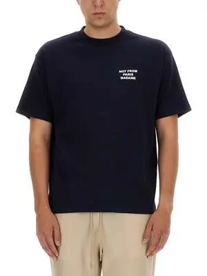 Drole De Monsieur Classic Cotton T-shirt For - Blue