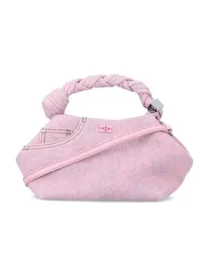GANNI Denim Small Bou Bag - Pink