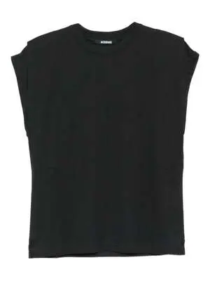 Jacquemus Sleeveless Crinkled Neck Top - Black