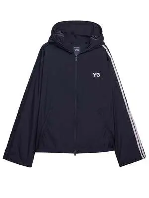 Y3 Nylon Zip-up Track Top With Signature Stripes