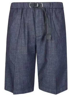WHITE SAND Mini Bermuda Chambray Shorts - Blu