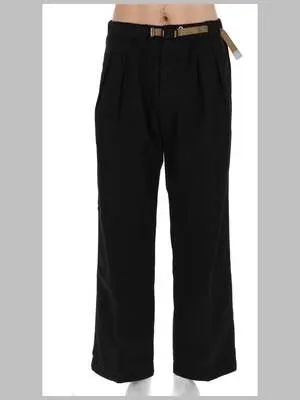 WHITE SAND Belted Tailored Trousers - Black