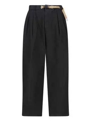 WHITE SAND Belted Tailored Trousers - Black