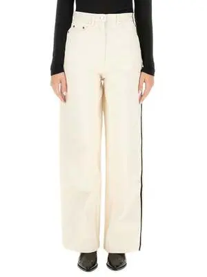 PETER DO Wide Leg Jeans With Cutout Detail - White