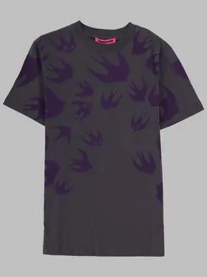 Alexander McQueen Graphic T-shirt With Stamp Detail - Charcoal