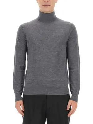 BALLANTYNE Regular Fit Wool Turtleneck Sweater - Grey