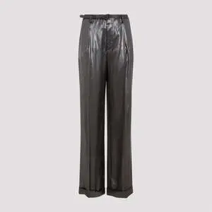 Ralph Lauren Greer Pleated Wool Wide-leg Pants - Grey