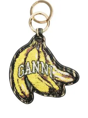 GANNI Mini Keychain Ring With Logo 8 X 13 Cm