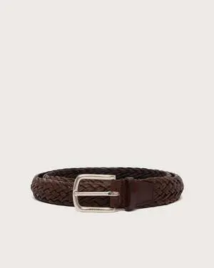 Orciani Woven Leather Belt - Marrone