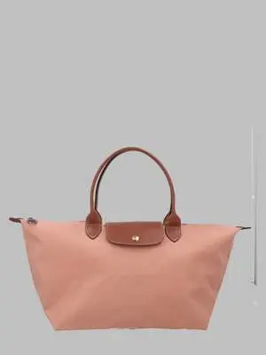 Longchamp Foldable Tote Bag With Leather Trim - Pink