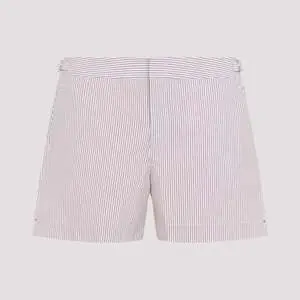 Orlebar Brown Mini Stripe Seersucker Swim Shorts - Red