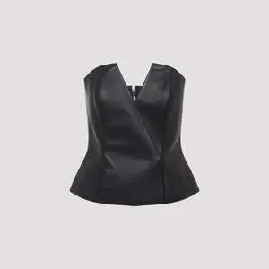 Ralph Lauren Lambskin Leather Bustier - Black