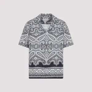 Orlebar Brown Maitan Linen Short Sleeve Shirt - Blue