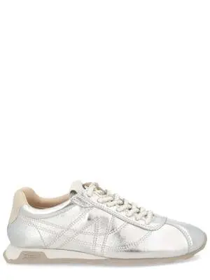 Ash Metallic Low-top Lace-up Sneakers - Silver