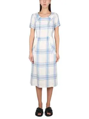 Aspesi Checked Midi Dress - Azure