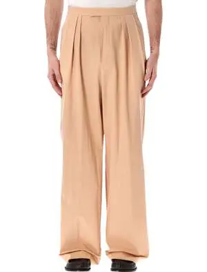 Dries Van Noten Pleated Denim Wide-leg Pants