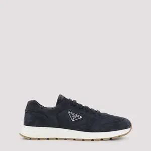 Prada Lace-up Suede And Recycled Polyamide Sneakers - Blue
