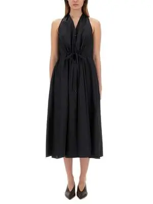 Aspesi Halter Neck Poplin Dress - Black
