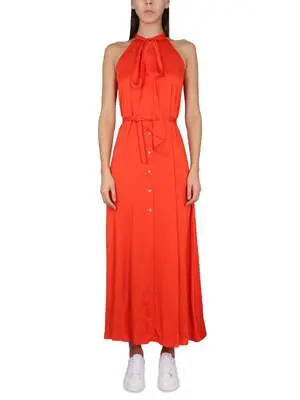 Aspesi Belted Maxi Dress - Orange