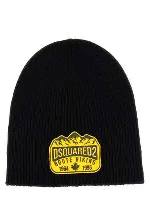 Dsquared2 Wool Beanie Hat For Fw24 Collection - Black