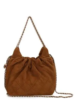 TORY BURCH TORY BURCH Quilted Suede Drawstring Shoulder Bag