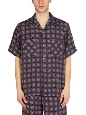 Needles Bowling Collar Mini Check Print Shirt