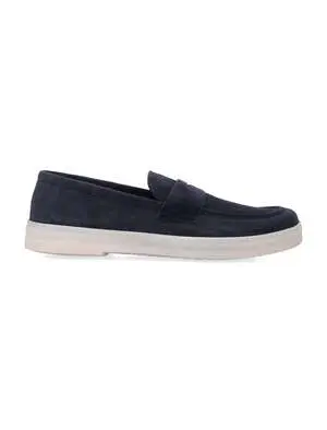 Prada Suede Strap Loafers - Blue