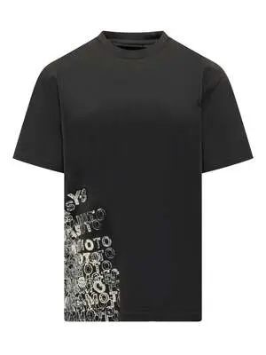 Y3 Y-3 Cotton Graphic-Print Loose Fit T-Shirt Black