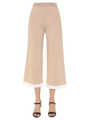 Moschino Cropped Trousers With Elasticated Waist - Beige