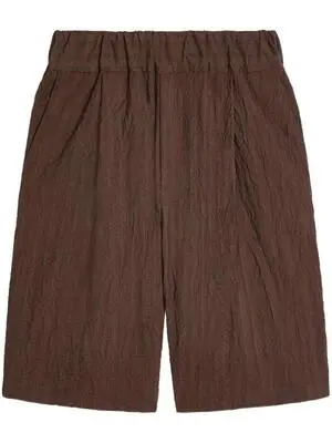 Dries Van Noten Pleated Textured Bermuda Shorts