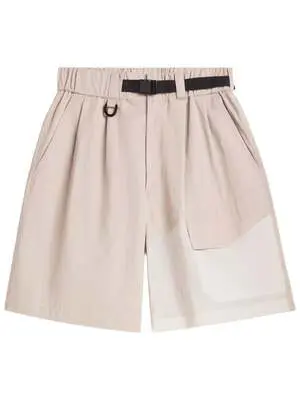 Y3 Relaxed-fit Belted Shorts - Beige