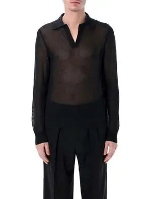 TOM FORD Cotton And Silk Mesh V-neck Sweater
