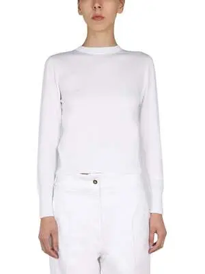 PATOU Ribbed Tie-back Top - White