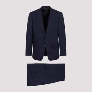 TOM FORD Shelton Suit Classic Wool Design - Blue